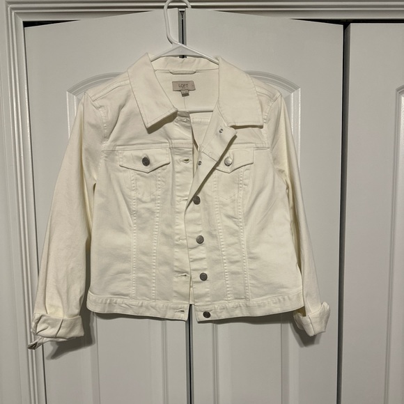 LOFT | Jackets & Coats | New Loft White Denim Jacket | Poshmark